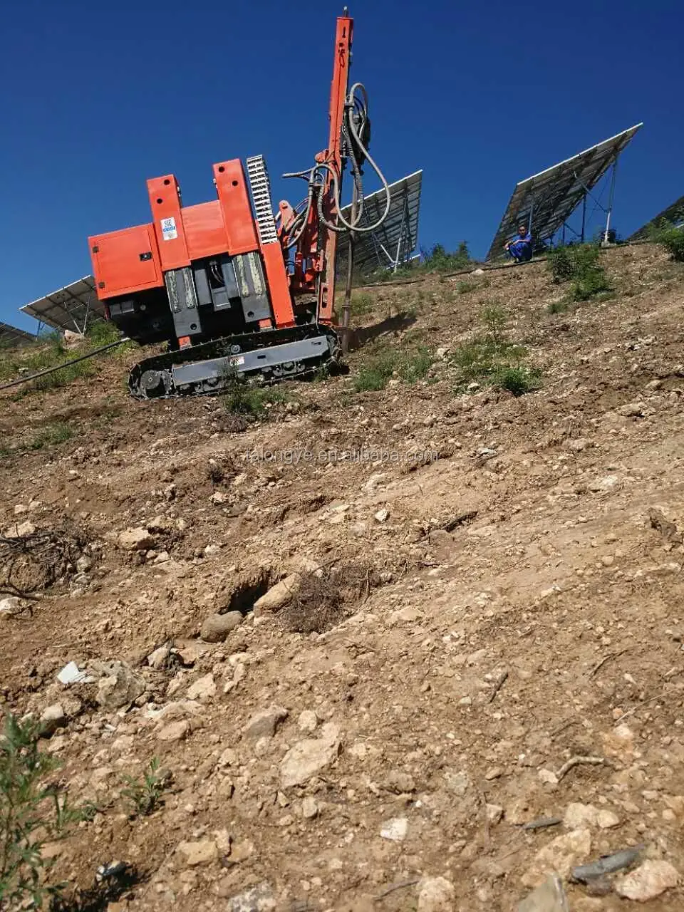 Large Slope Solar Dth Hammer Pile Driver Crash Barrier Post Installed ...
