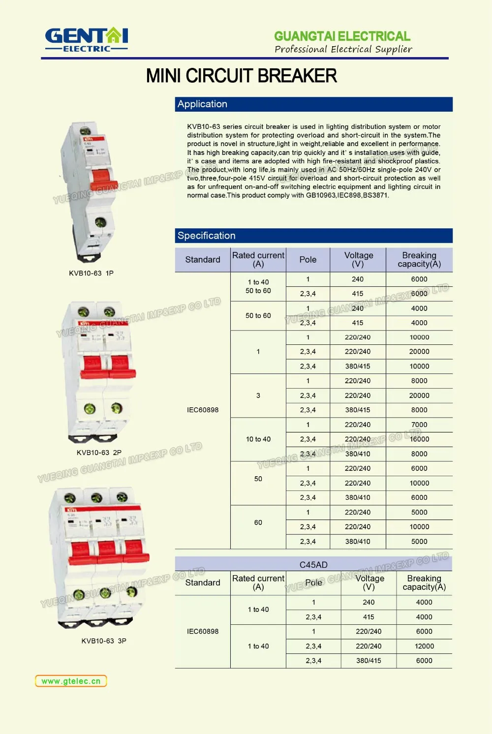 2p 20a C Type 240v/415v C45 Mini Circuit Breaker/mcb 2p/electrical Mccb ...