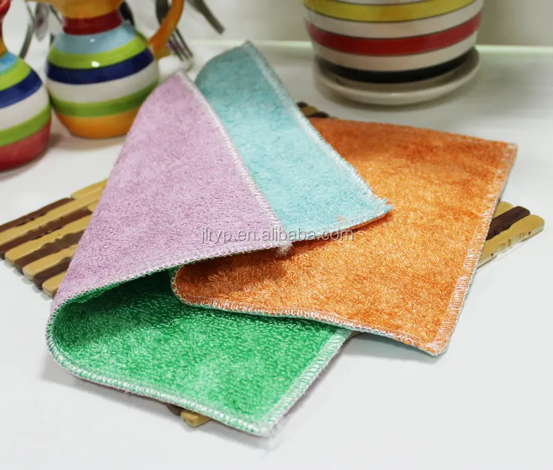 Natural High Absort Bamboo Fiber Rag For Kitchen Bowels And Dishs ...
