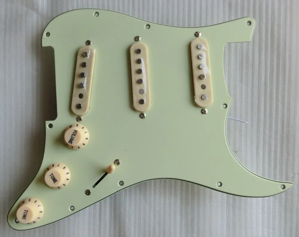 Guitar Prewired Loaded Mint Green Pickguard With Alnico V Pickups And Knobs All Parts For St ...
