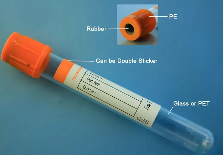 Vacuum Blood Tube Orange Clot Activator Pro-coagulation Test Tube - Buy ...