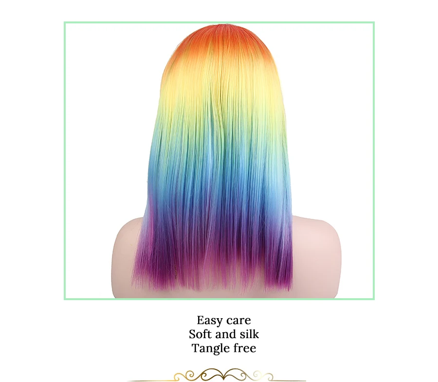 Alileader Long Straight Rainbow Cosplay Halloween Party Wigs| Alibaba.com
