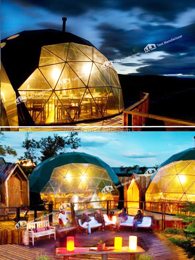 Cheap Luxury Glamping Tent - 6M Dome Tent for Family Resort