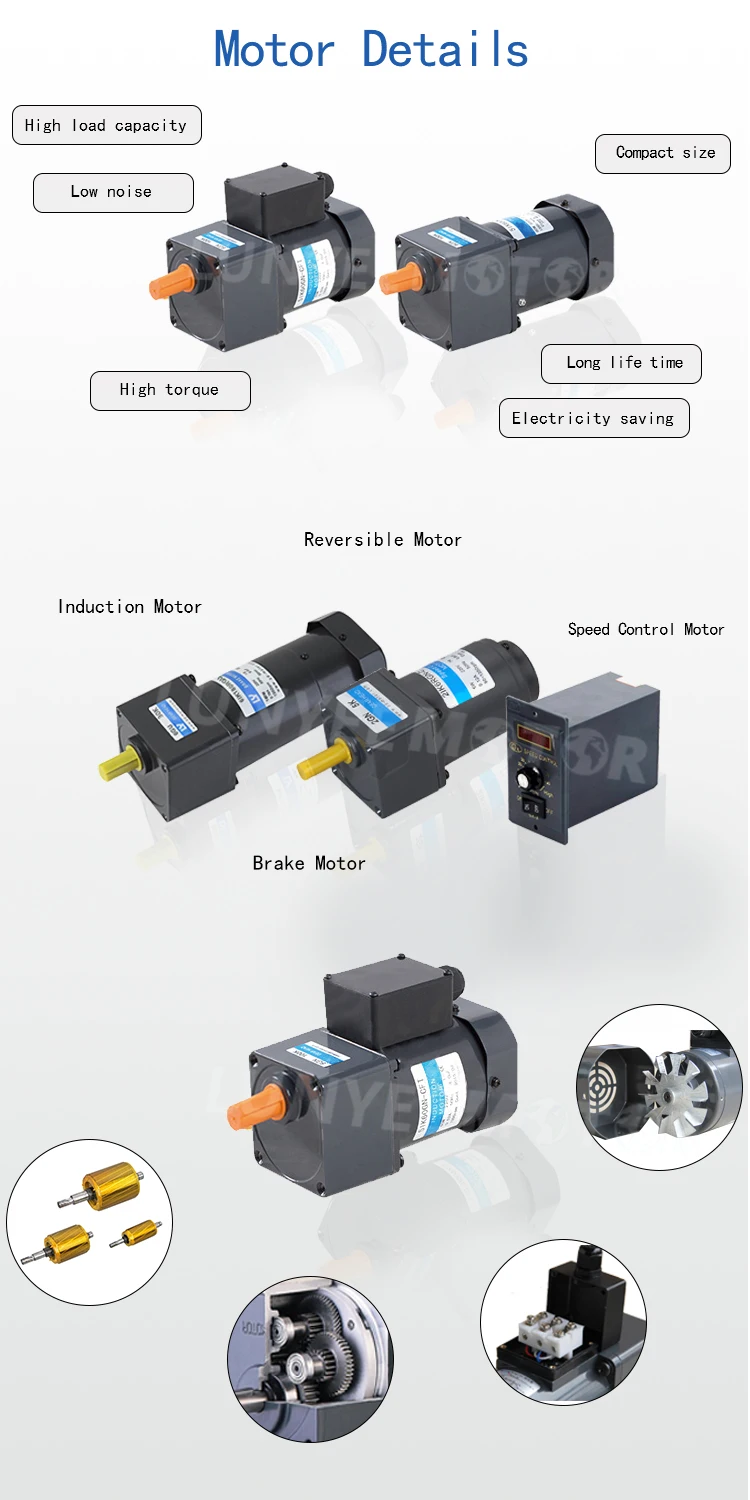 Ac Induction Electric Motor For Conveyor,Speed Control,Brake,Reversible ...
