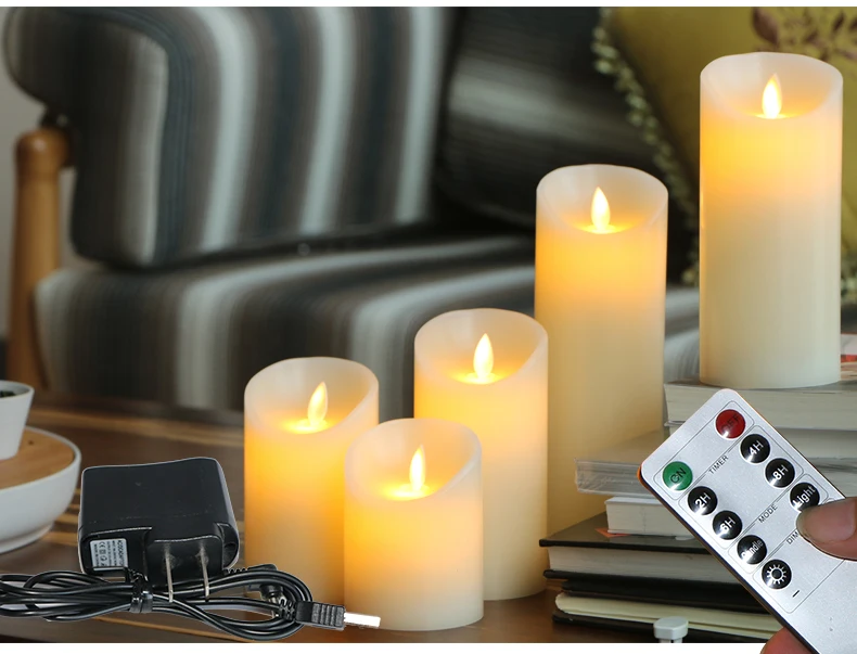 10 Key Remote Control Usb Charging Led Electronic Simulation Candle ...