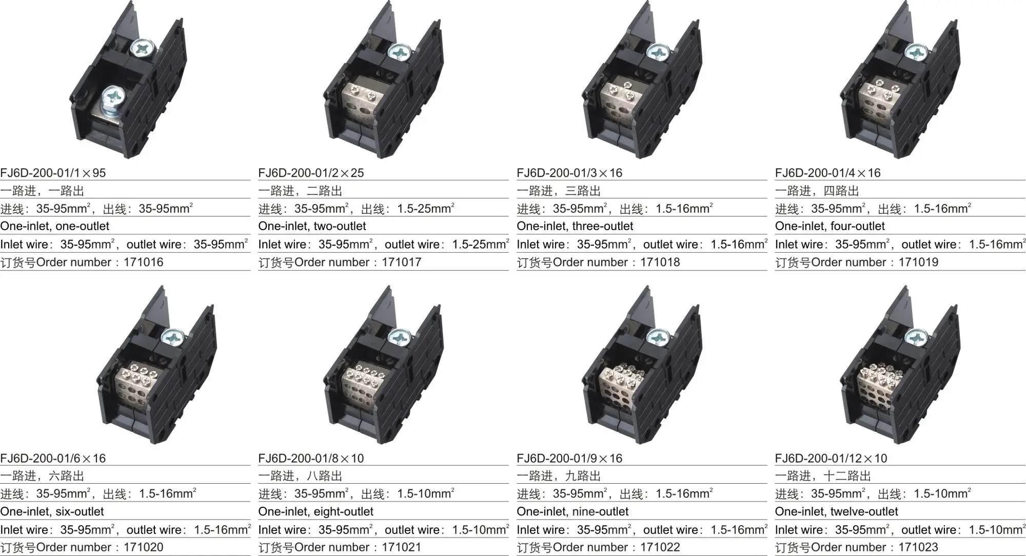 FJ6D-200 Connection Terminal - Reliable Power Cable Solution