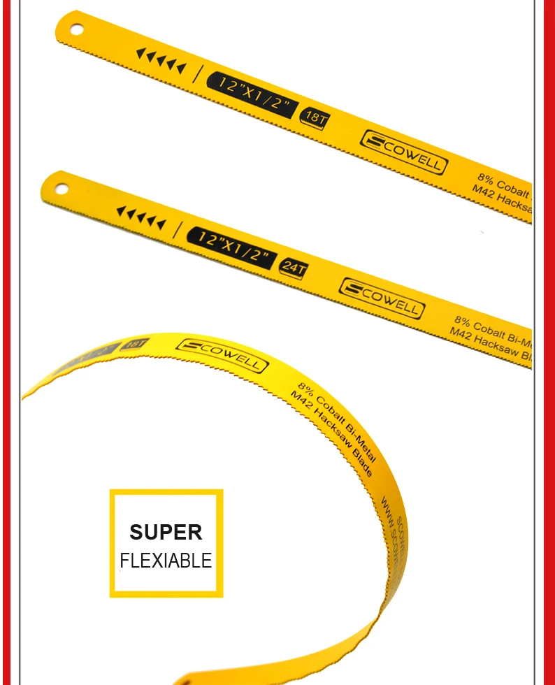 12 Inch High Carbon Steel Flexible Hand Hacksaw Blades - Buy Hacksaw ...