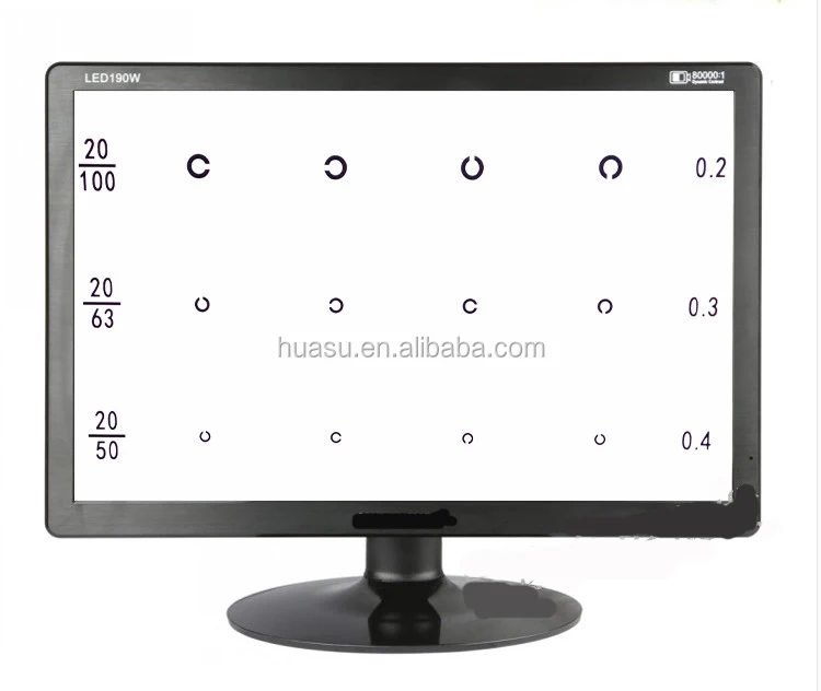 China optometer Snellen Visual acuity chart vision LCD 17 Inch monitor ...