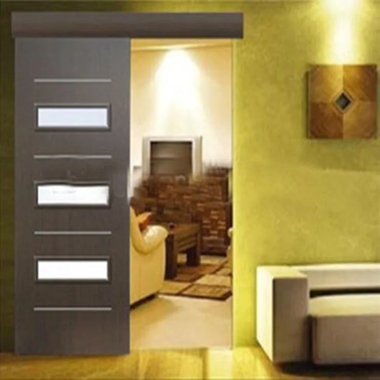 Simple Design Wood Glass Insert Wood Interior Sliding Screen Door - Buy ...