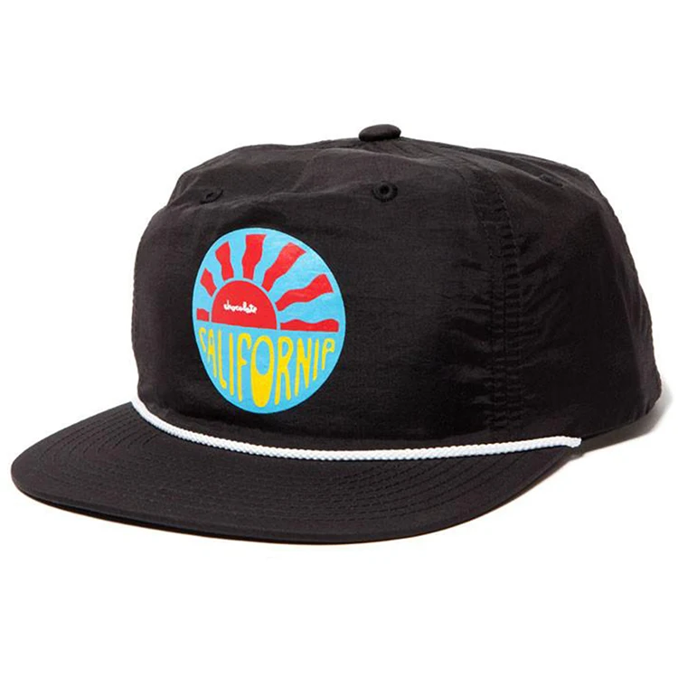 High Quality Nylon 5 Panel Blank Hat Rope Bill Unstructured Custom ...