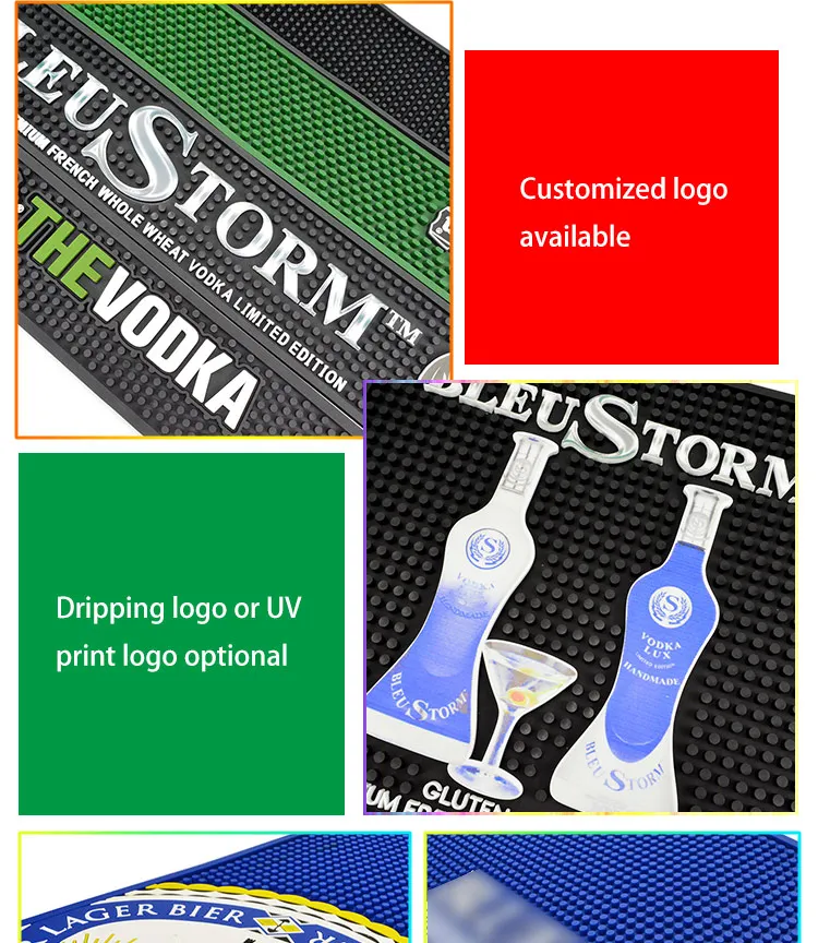 Personalized Custom Branded Rubber Beer Bar Spill Mat With Logos Pvc ...