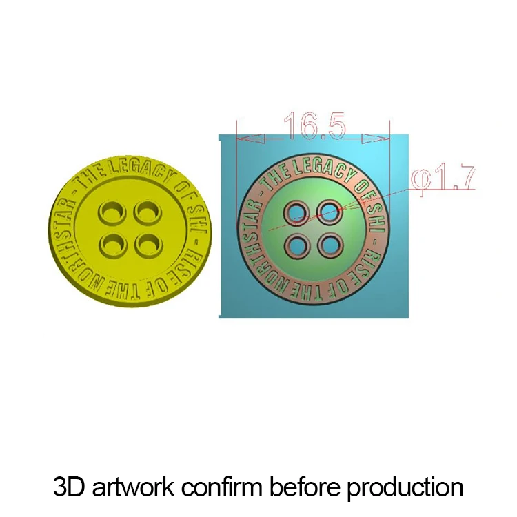 European Standard Provide Custom Brand Logo Engraved Gold 4 Hole Metal ...