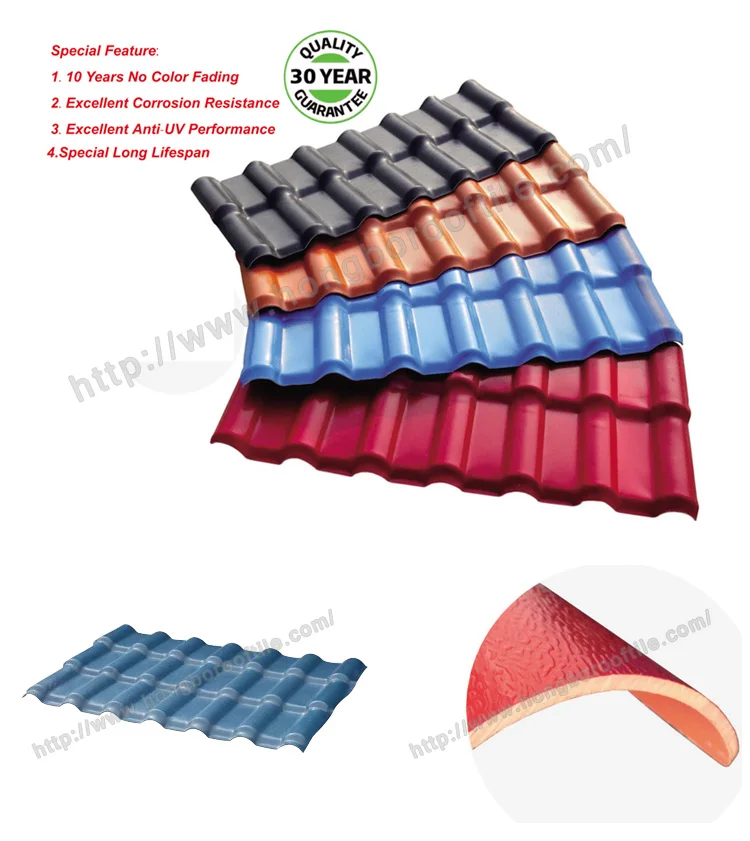 Superior Asa Pvc Corrugated Roofing Shingles Asa Plastic Synthetic Roof ...
