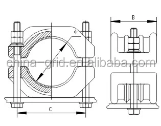 High Voltage Single Core Cable Fixed Clamps