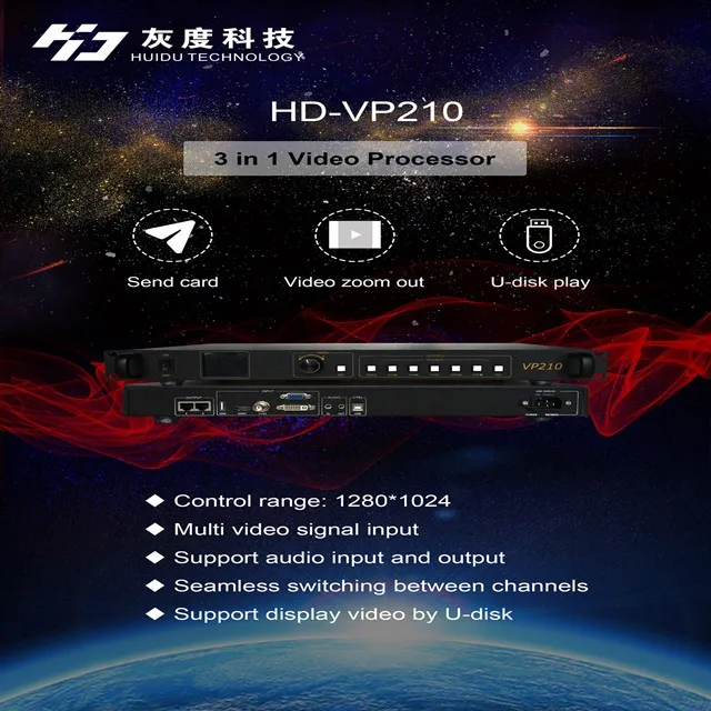Huidu Hd-vp210 Led Video Processor + Sender + Usb 3 In 1 Synchronous ...
