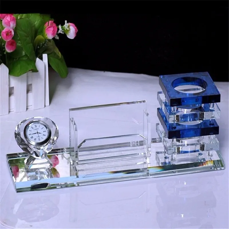Cheapest Personalized Crystal Glass Pen Holder With Engraved Logo - Buy ...