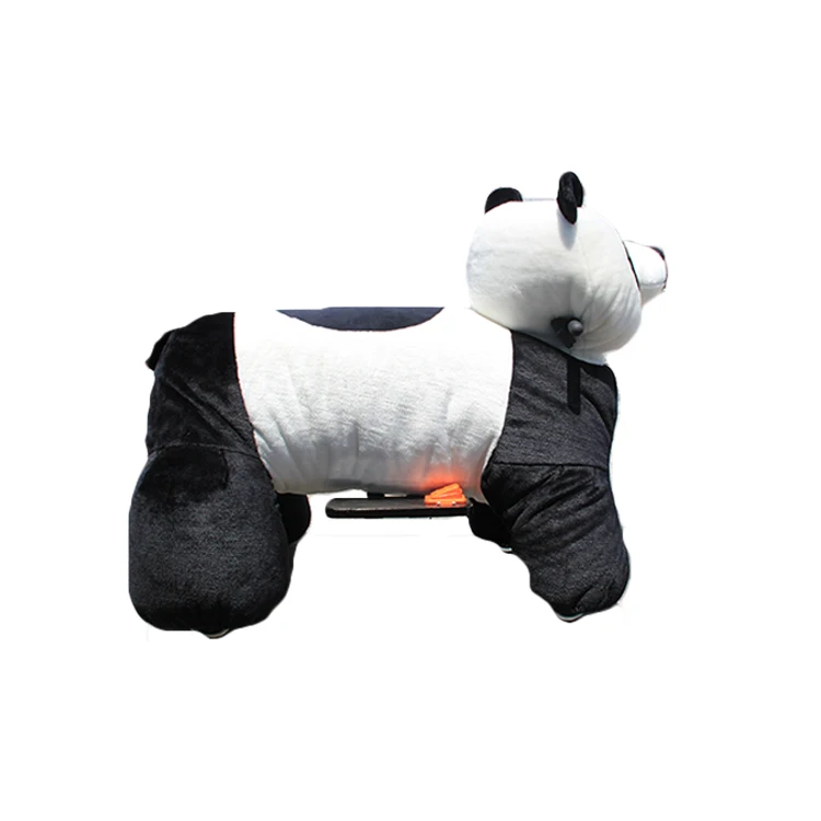 Electric Coin Operated Plush Robotic Panda Ride for Mall