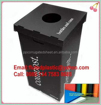 Foldable Corrugated Plastic Coroplast Recycle Bin/corflute Waste Bin ...