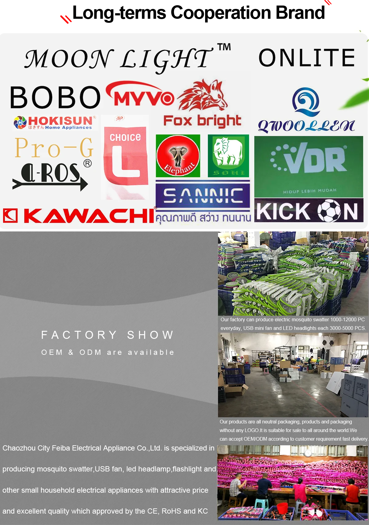 Chaozhou City Feiba Electrical Appliance Co.,Ltd - Mosquito swatter ...