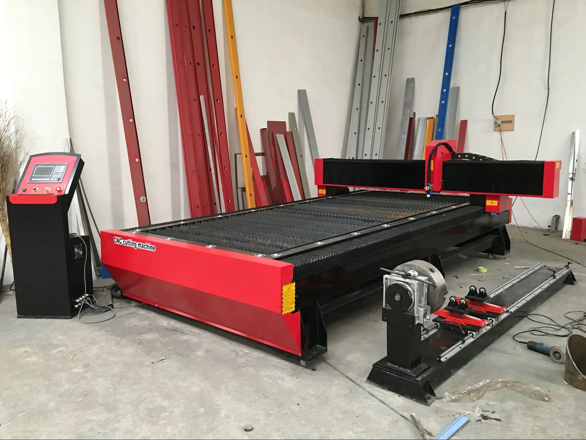 Automatic CNC Plasma pipe cutting machine / cnc plasma cutter for pipe ...