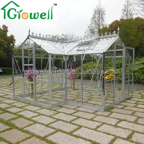 Large Glass Orangery Greenhouse T Shape Strong Aluminium Frame ...