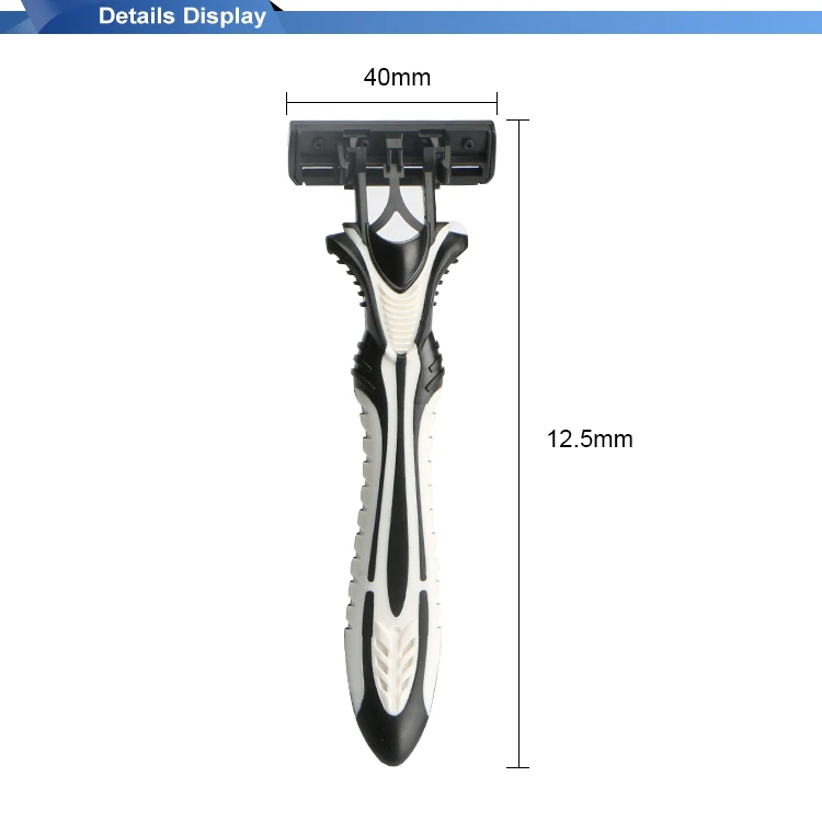 Private Label razor 3 Blade Hair Removal Rubber Handle Disposable razor ...