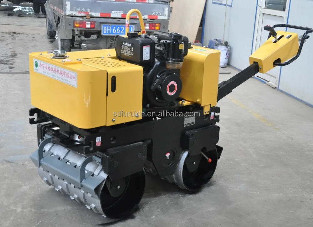 780kg Hydraulic Double Drum Soil Compactor Pedestrian Sheeps Foot Road ...