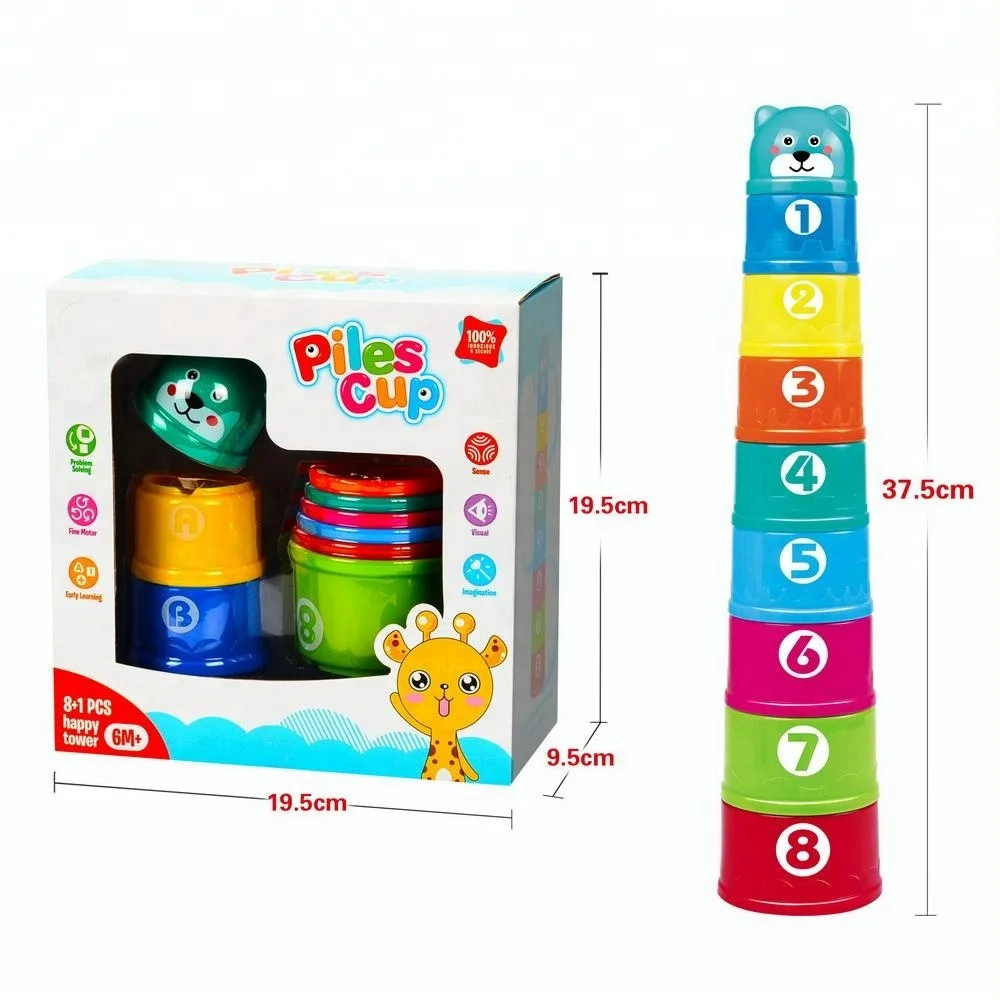 Educational Colorful Cartoon Style Plastic Stacking Cups Toy - Buy ...