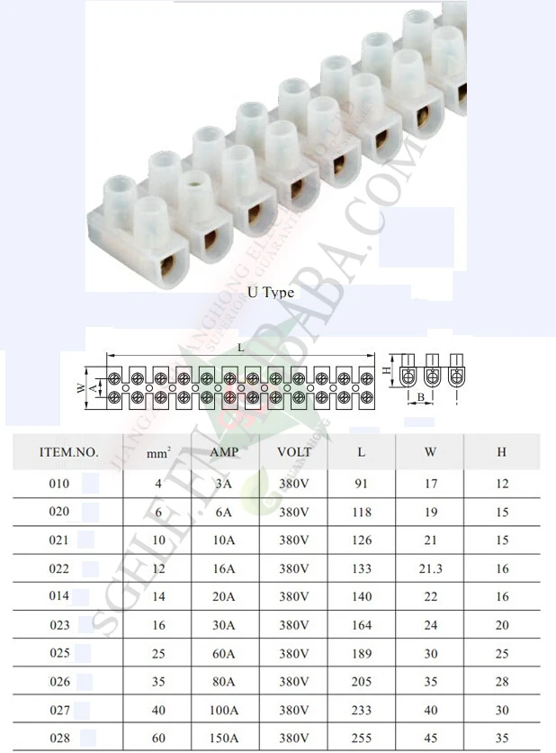 12 Way Plastic Terminals Screw Terminal Blocks 3a - Buy Terminal Blocks ...