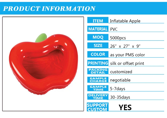 Factory Customized Pvc Inb Cooflatable Apples Tub Cooler Apple Design ...