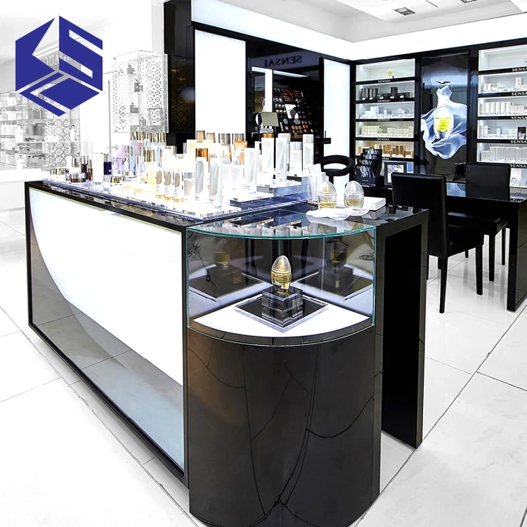 High-End LED Lighting Metal Perfume Display Stand Retail Kiosk Showcase ...