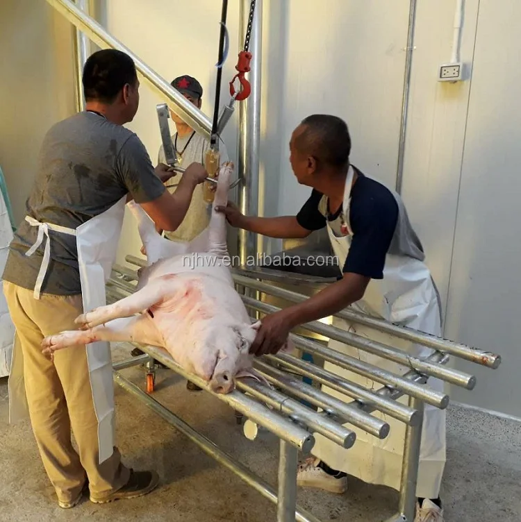 Pig Gambrelling Table for Slaughtering Line - High Productivity