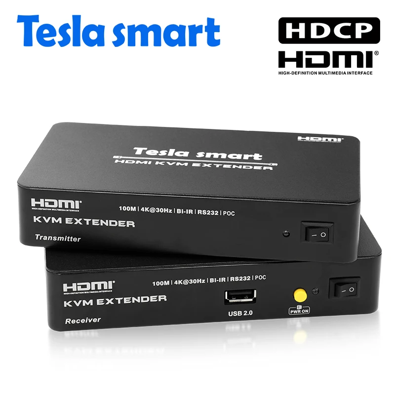 2018 4k 100m Hdmi Kvm Extender Ir Control Via Cat5e/cat6 Cable Over Ip ...