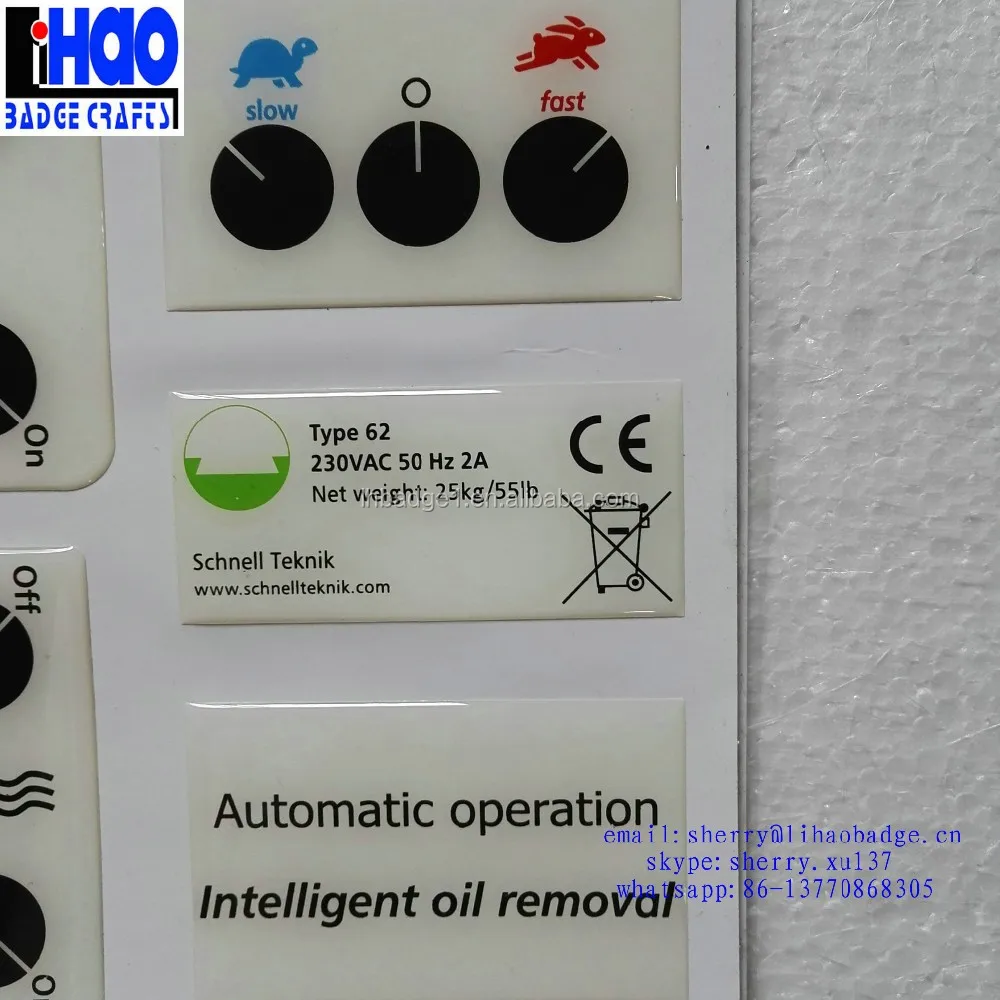 Self Adhesive Domed Epoxy Resin Logo Sticker,Start/stop Pvc Sticker For ...