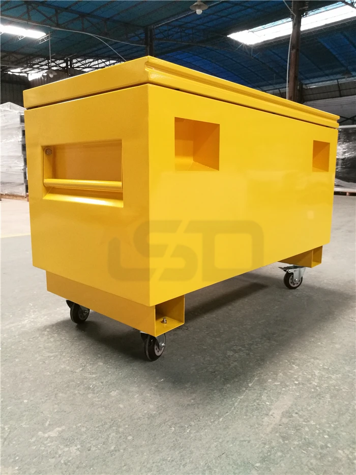 Super Heavy Duty Mobile Yellow Steel Jobsite Toolbox With Wheel Caster ...