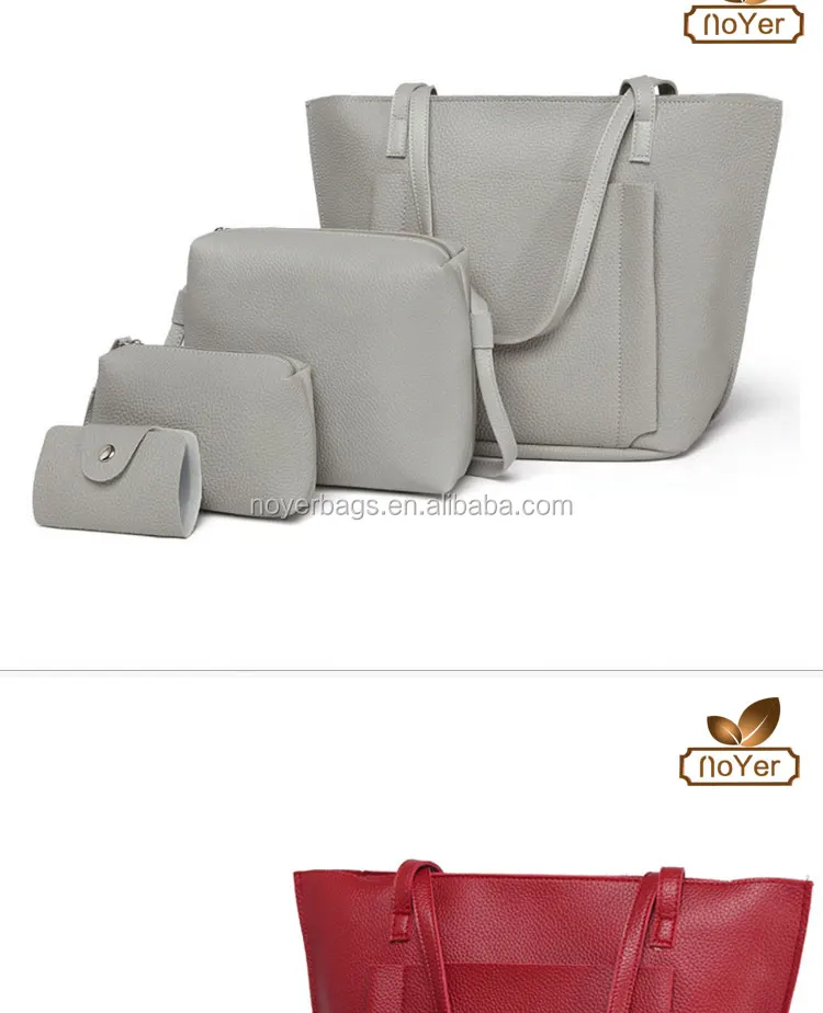 New Goods 4 Pcs Women Tote Handbag Set Elegant Ladies Pu Leather ...