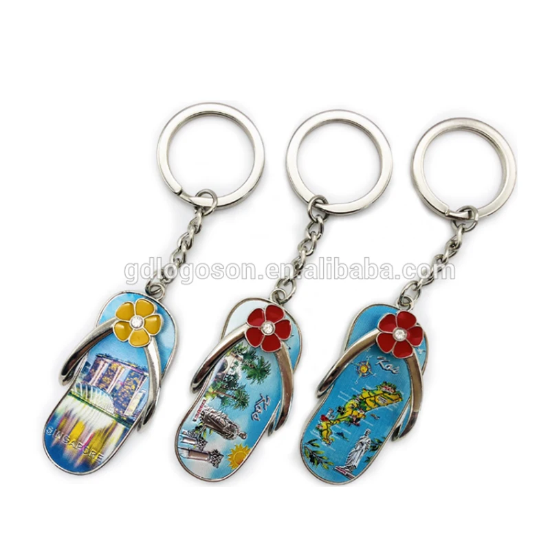 Metal Key Chain Pendant Flip Flops Keyring Slipper Keychain Souvenirs ...