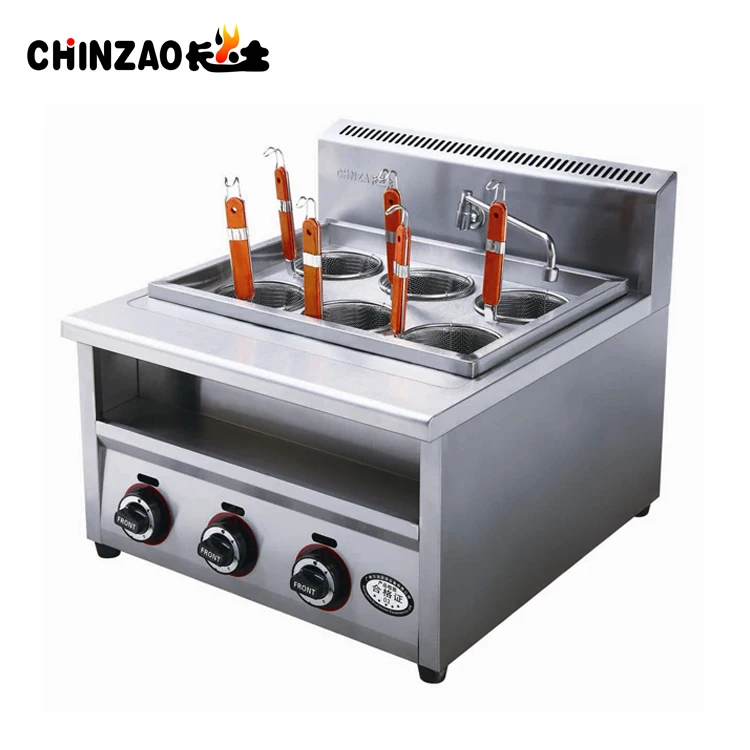 Stainless Steel Table Top Gas Noodle Pasta Cooker With 6 Baskets - Buy ...