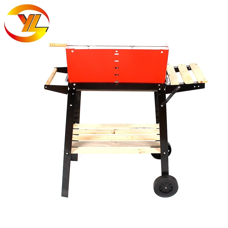 Outdoor Cooking Bbq Grill Steel Simple Rectangle Windproof Grate Height ...
