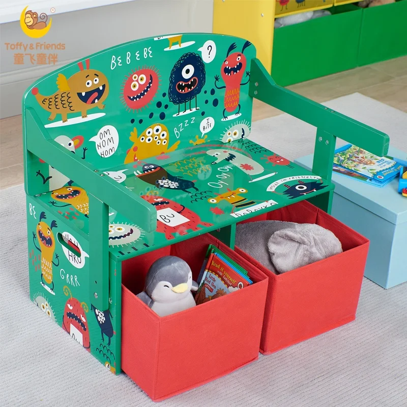 Toffy & Friends Monsters 3-in-1 Convertible Kids Desk,Storage Bench And ...