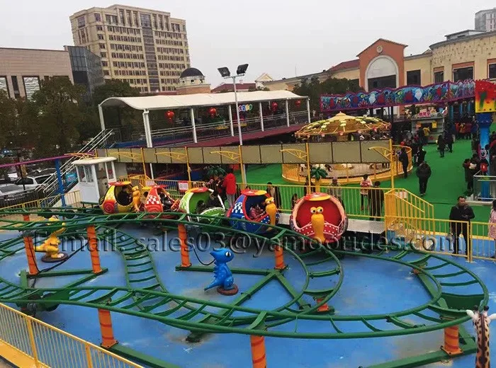 Kiddie Ride Indoor Mini Fun Roller Coaster Sliding Snail Train With ...