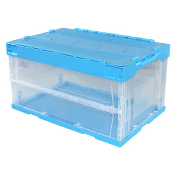 600*400mm Foldable Plastic Crate With Lid Collapsible Plastic Crates ...
