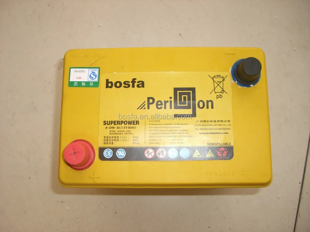 6-SPB-30 Bosfa Rechargeable 12V 30ah Lead Acid Battery