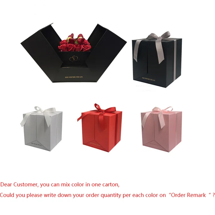 Creative Open Square Cake Gift Box - Hand-Held Flower Box