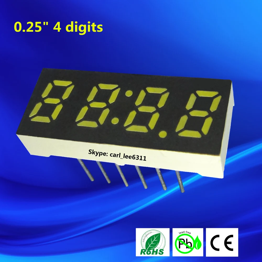 0.25 Inch Mini Number Sign Ultra Red 4 Digit 7 Led Segment Display ...