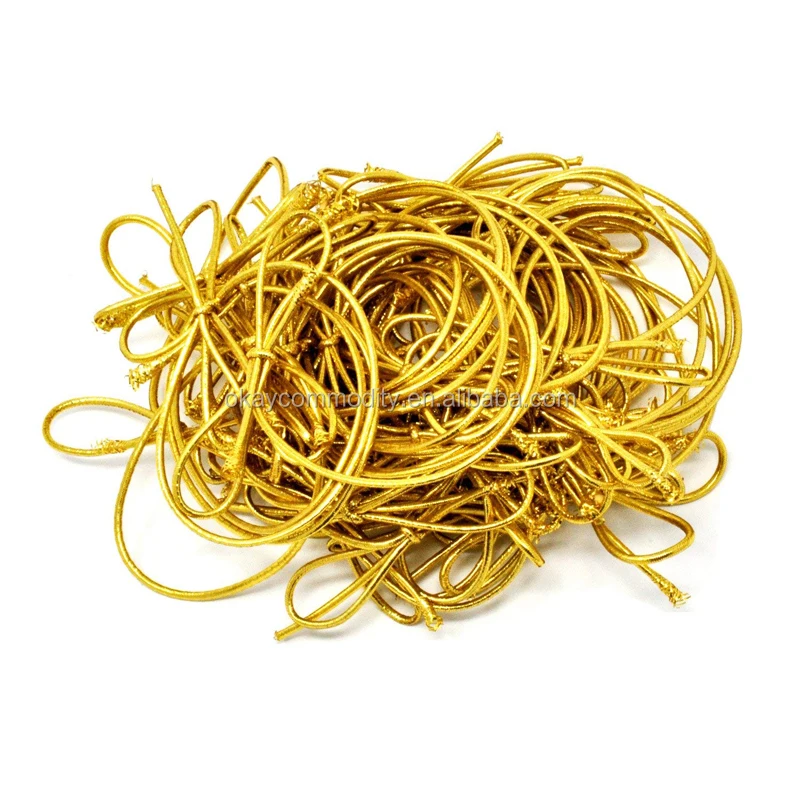 OKAY Custom Gold and Silver Metallic Handmade Elastic Ties Loop Cord ...