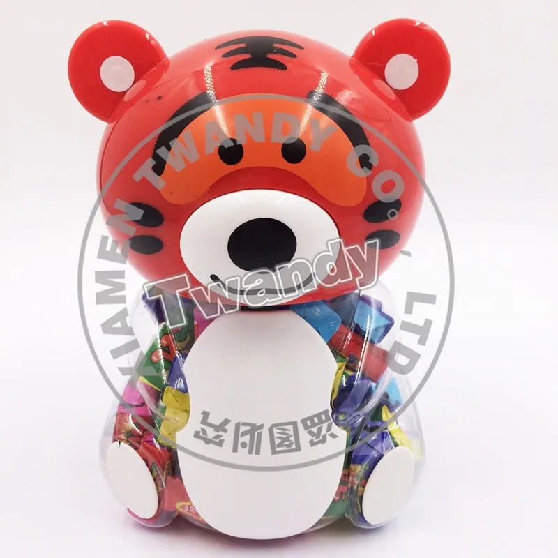 Newest Cartoon Lovely Big Tiger Canned Fruit Flavor Bubble Gum With ...