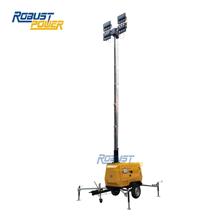 Coal Mine Site Light Tower 4x480w LED Flood Night Lighting