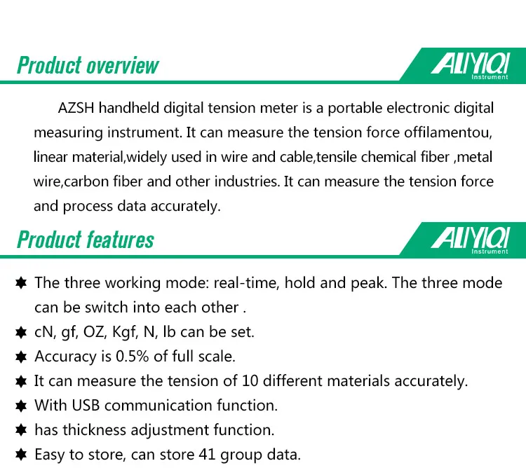AZSH Handheld Digital Tension Meter - 4-200cn Precision