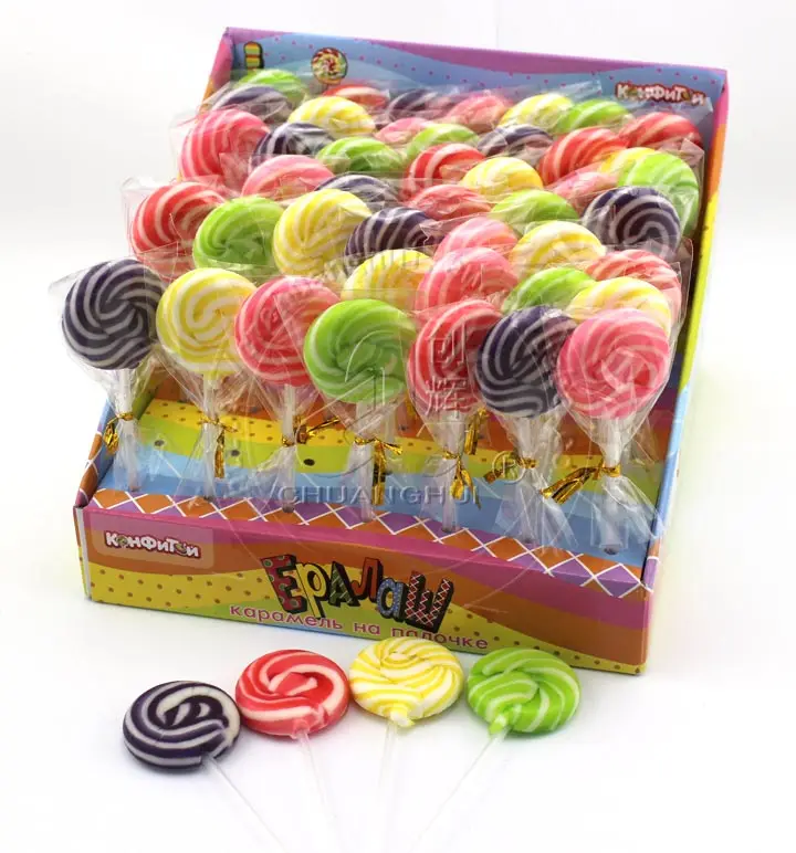 15g Flat Lollipop Circular Spiral Candy Lolliipop - Buy Flat Lollipop ...